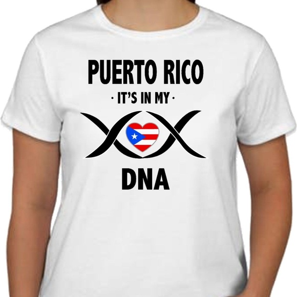 Shirts | Puerto Rico Is In My Dna Lady White Tshirt | Poshmark